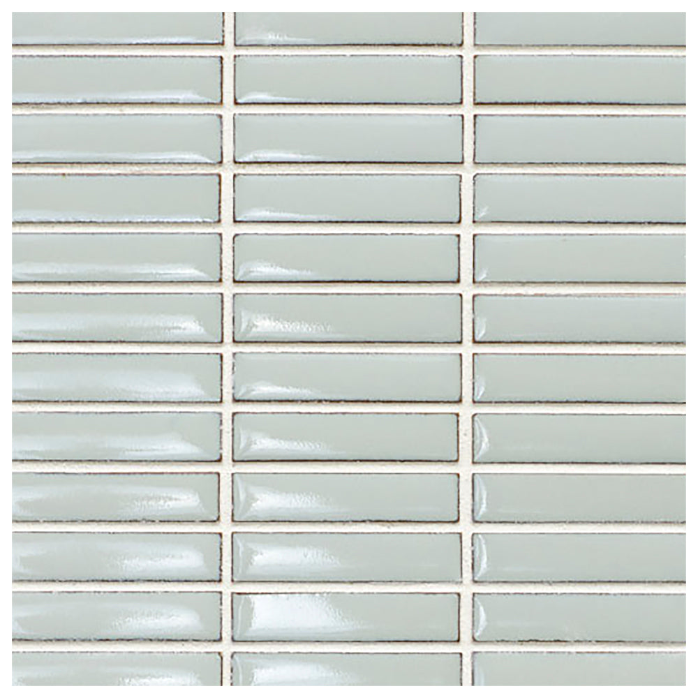 Makai Stacked Dove Gloss Mosaic Tile — Urban Coast Tile