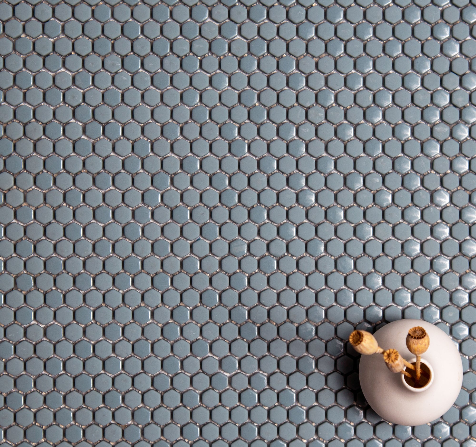 Micro Hex Cloud Glass Mosaic Tile — Urban Coast Tile