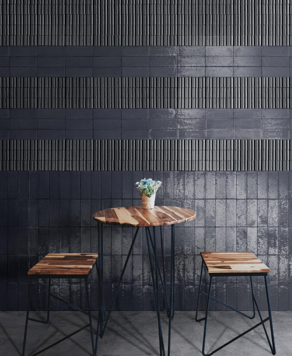 Savannah 3x8 3D Navy Gloss Porcelain Tile — Urban Coast Tile