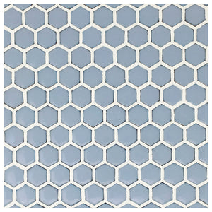 Makai 1" Hexagon Cornflower Gloss Mosaic Tile — Urban Coast Tile
